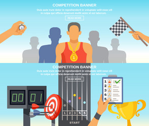 Competition horizontal banners Royalty Free Vector Image