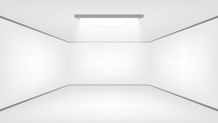 3d white room clear interior with four windows Vector Image