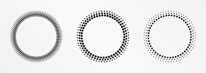 Halftone round frame circle logo dots Royalty Free Vector