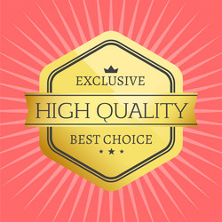 Golden quality premium choice gold label on banner