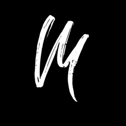M letter hand-drawn chalk on a blackboard Vector Image