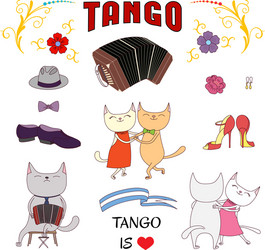 Argentine tango design elements Royalty Free Vector Image