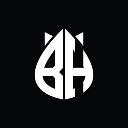 Bh logo monogram hexagon abstract shape images Vector Image