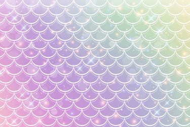 Mermaid holographic background with fish scale Vector Image