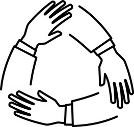 Teamwork hands in working group business Vector Image