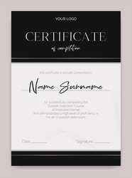 Black and white certificate template Royalty Free Vector
