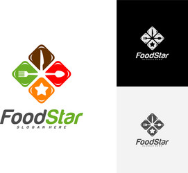 Creative food star logo design restaurant Vector Image