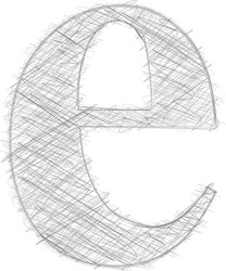 Freehand typography letter e Royalty Free Vector Image