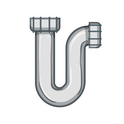 Installation waste drain trap cartoon Royalty Free Vector