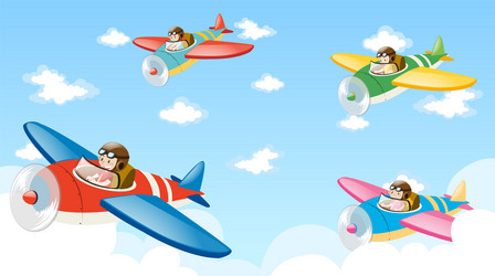 Cartoon airplane flying Royalty Free Vector Image
