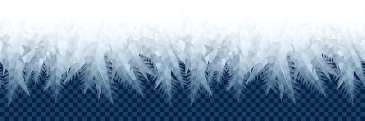 Blue ice or frost crystals transparent Royalty Free Vector