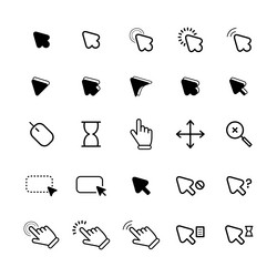 Design mouse cursor set isolated on white Vector Image