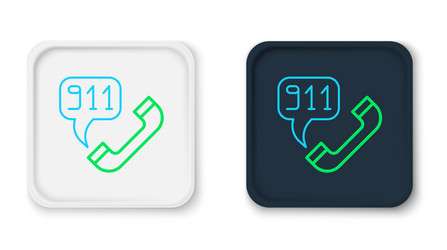 Black telephone with emergency call 911 icon Vector Image