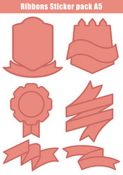 Ribbons sticker pack a5 Royalty Free Vector Image