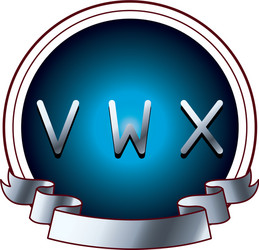 Stu alphabet font letters round label Royalty Free Vector