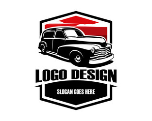 Classic truck panel silhouette Royalty Free Vector Image