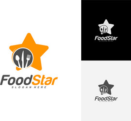 Creative food star logo design restaurant Vector Image
