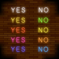 Neon off sign color set Royalty Free Vector Image