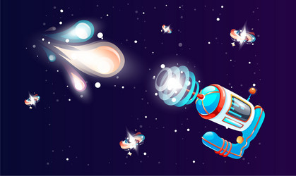 Space game element cartoon space object spaceship Vector Image