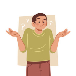 Flat person shrugging Royalty Free Vector Image