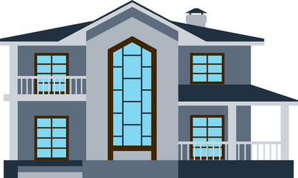 House front view home facade in flat design Vector Image