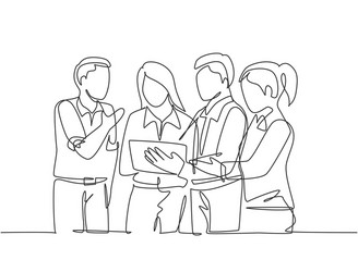 Leadership one line drawing isolated on white Vector Image