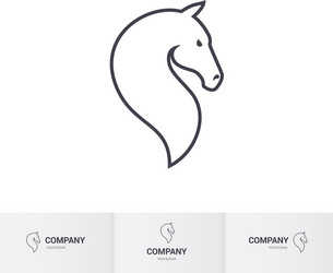 Continuous one line drawing horse head logo Vector Image