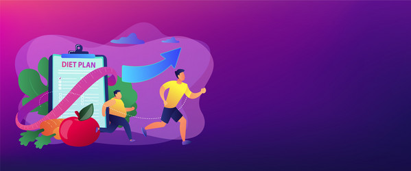 Weight loss diet concept banner header Royalty Free Vector