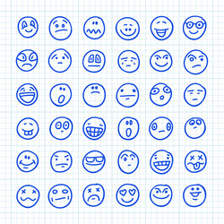 Emoji emoticons symbols icons set Royalty Free Vector Image