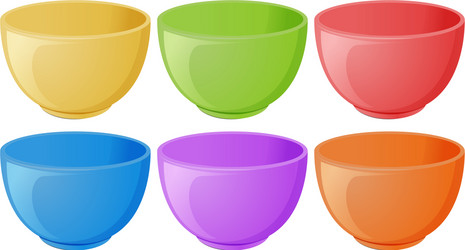 Colorful bowls Royalty Free Vector Image - VectorStock
