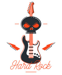 Hard rock and heavy metal emblem or logo flat Vector Image