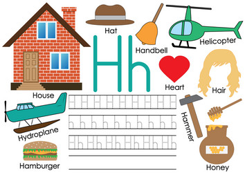 Cute kids cartoon alphabet letter h Royalty Free Vector