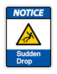 Notice sudden drop symbol sign on white background