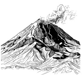 Volcano Pencil Drawing
