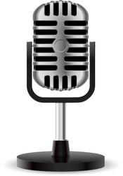 Retro microphone engraving Royalty Free Vector Image