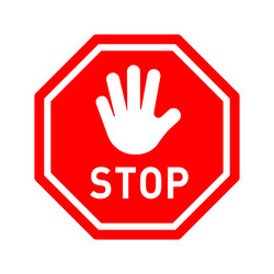 Red german stop sign traffic regulatory warning Vector Image