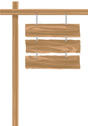 Old wooden double direction sign Royalty Free Vector Image