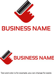 Best movie logo template with hand gesture Vector Image