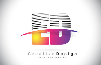 Ed e d logo design with black and white creative Vector Image