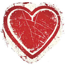 Heart shape stamp effect symbol Royalty Free Vector Image