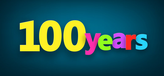 100 years at spanish paper word sign Royalty Free Vector