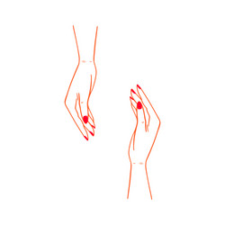 Two hands hand drawn design-01 Royalty Free Vector Image