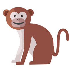 Monkey capuchin leg tail branch sketch Royalty Free Vector
