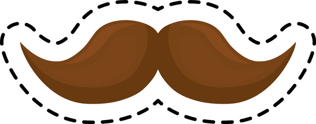Mexican macho mustache isolated icon Royalty Free Vector