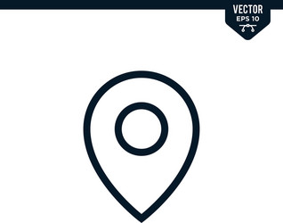 Pin locator icon collection outlined style Vector Image