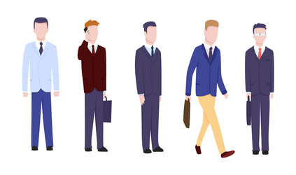 Handsome business man set Royalty Free Vector Image