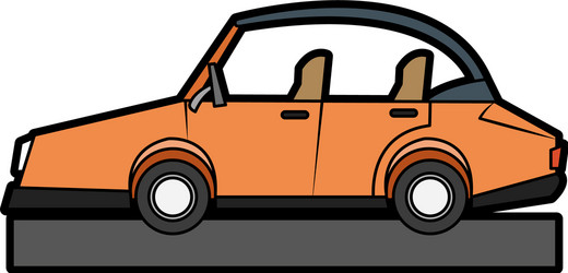 Car sideview cartoon icon image Royalty Free Vector Image