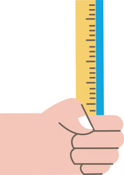 Hand with ruler school utensil design Royalty Free Vector
