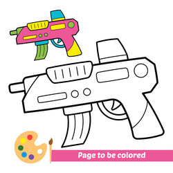 Coloring book for kids toy gun Royalty Free Vector Image