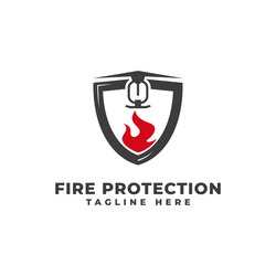 Building fire protection logo Royalty Free Vector Image
